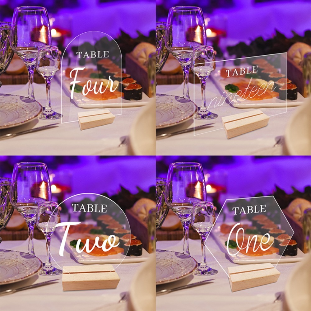 DIY Acrylic with Base Removable Round/Butterfly/Hexagon Table Place ...