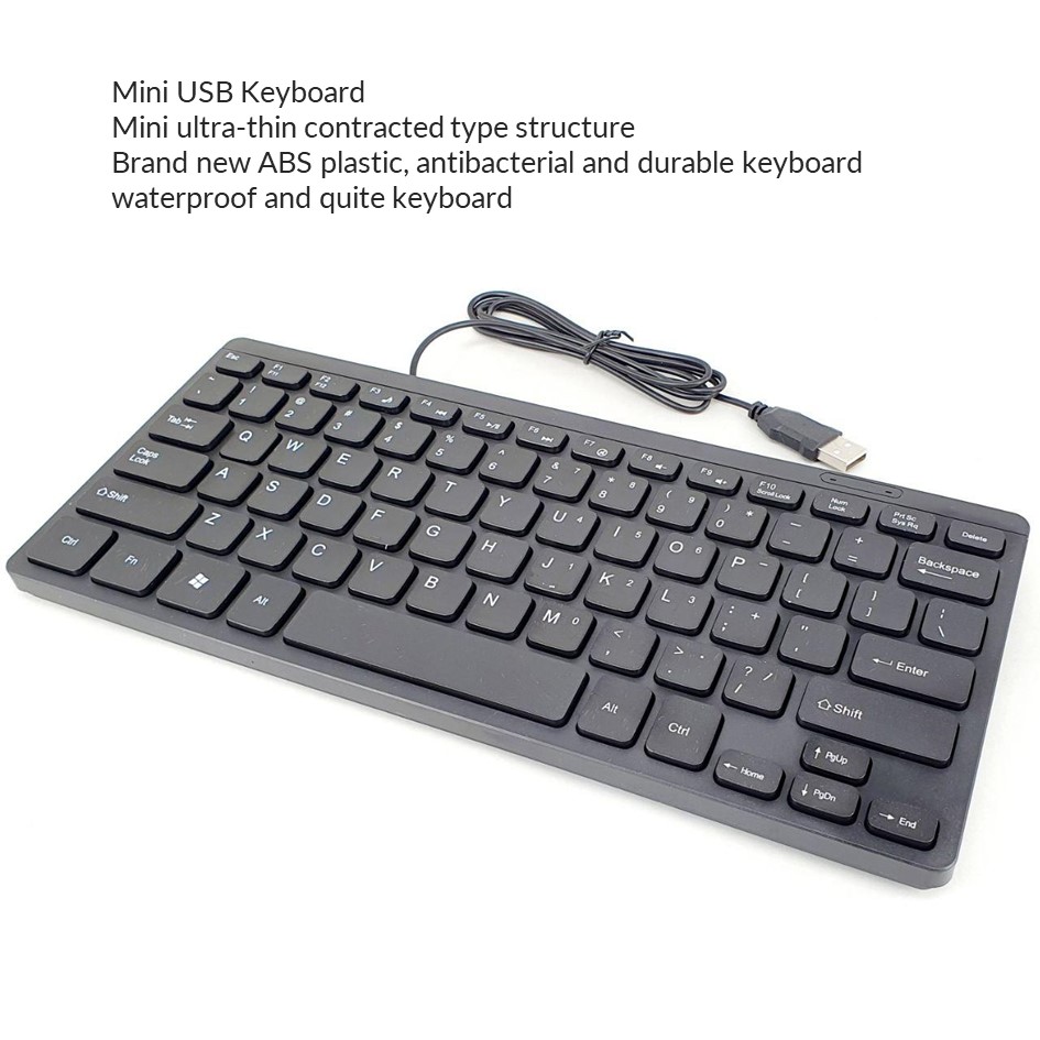 Ultra thin USB Wired Keyboard Black and Silver/Whte works with Windows ...