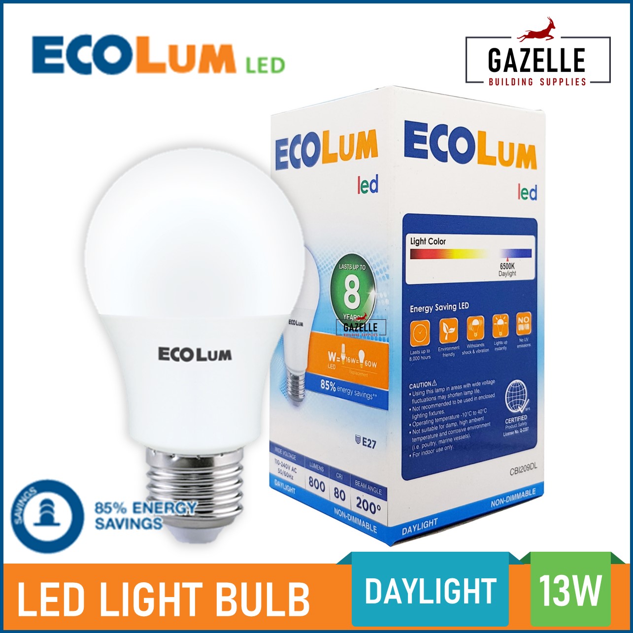 Firefly Ecolum LED Light Bulb 13 Watts Daylight / Warm White E27 ...