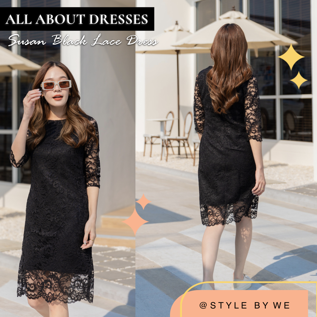 เดรส ชุดทำงาน Susan Black Lace Dress ชุดทำงานสวยๆ ชุดเที่ยวเก๋ๆ ...