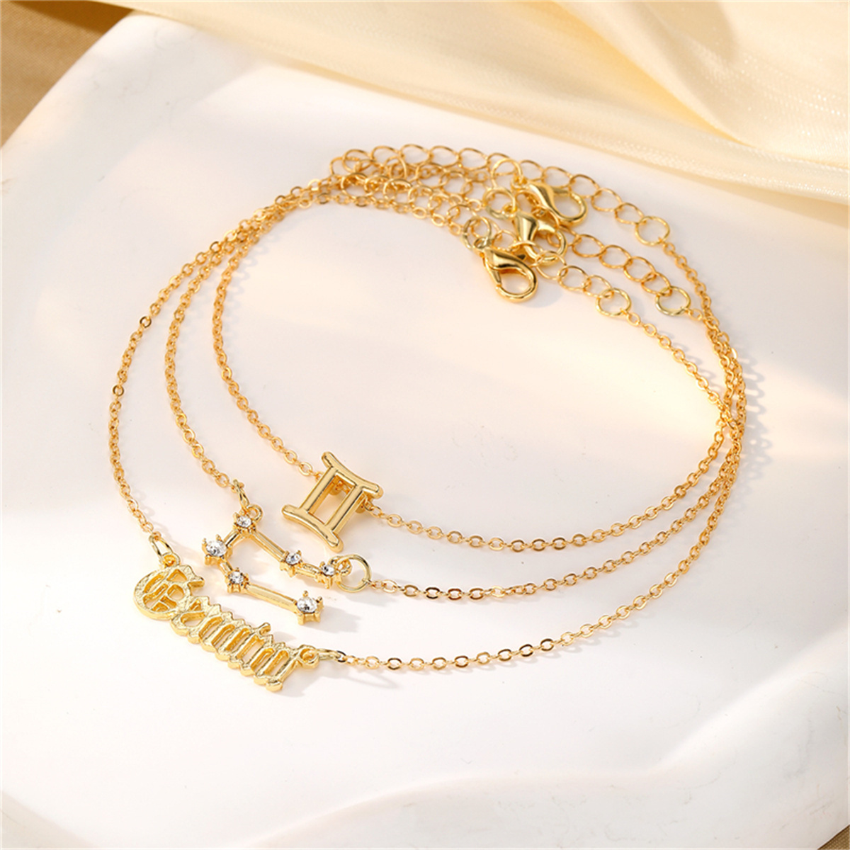 3Pcs/Set 12 Constellation Anklets For Women Gold Color Zodiac Signs ...