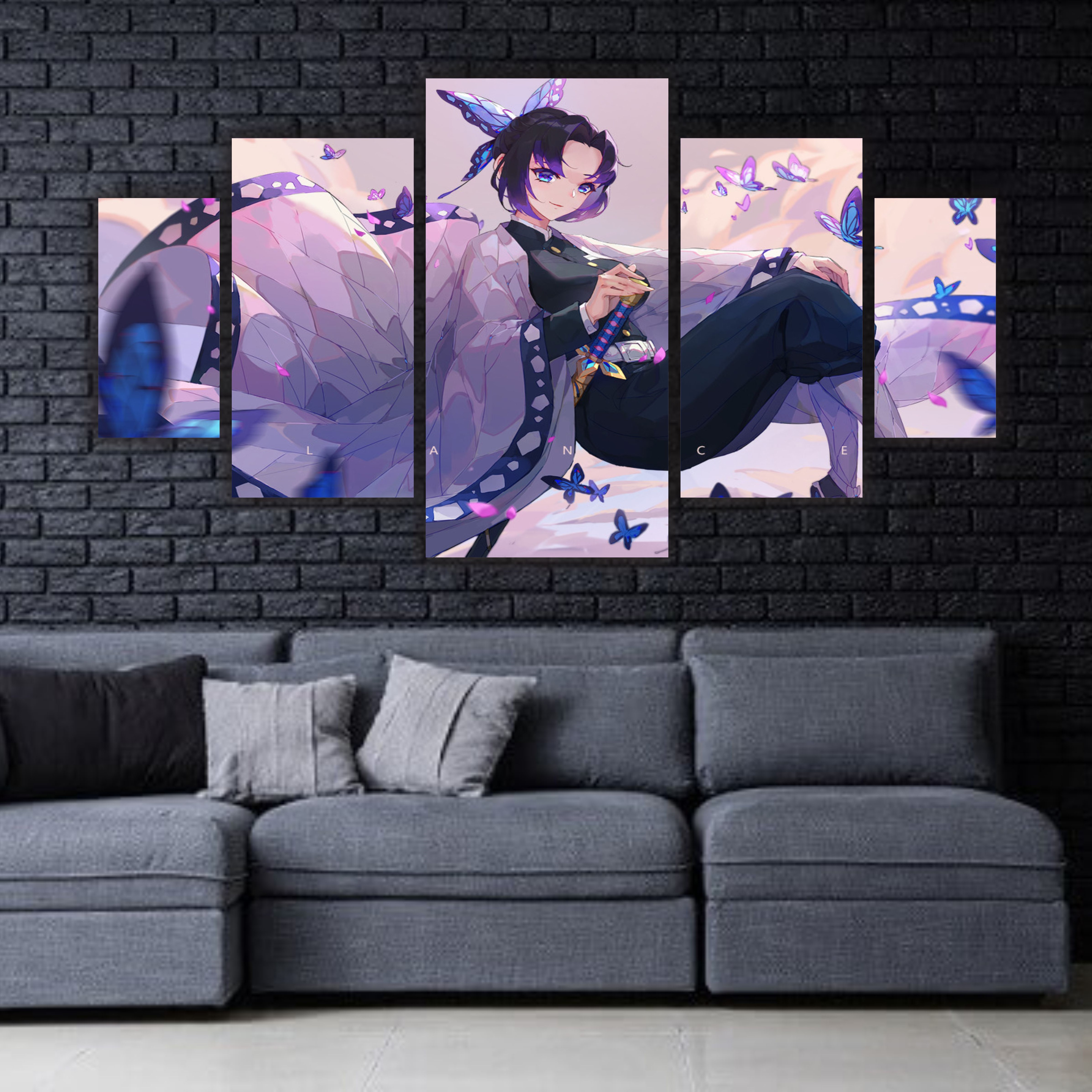 Wall Decor Shinobu Kocho DEMON SLAYER 1 Set Hiasan Dinding Poster Kayu ...
