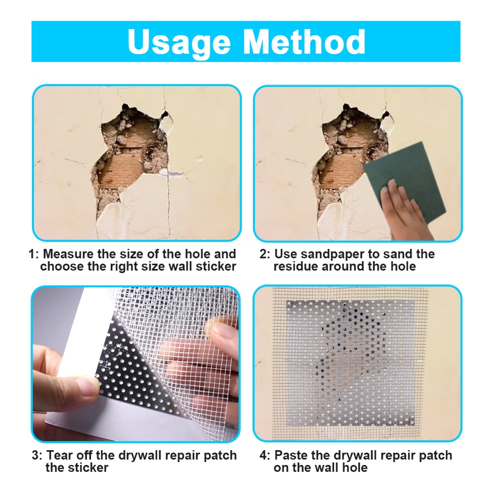 Hole Net Aluminum Plate Damage Wall Patch Stickers Window Screen Mesh ...