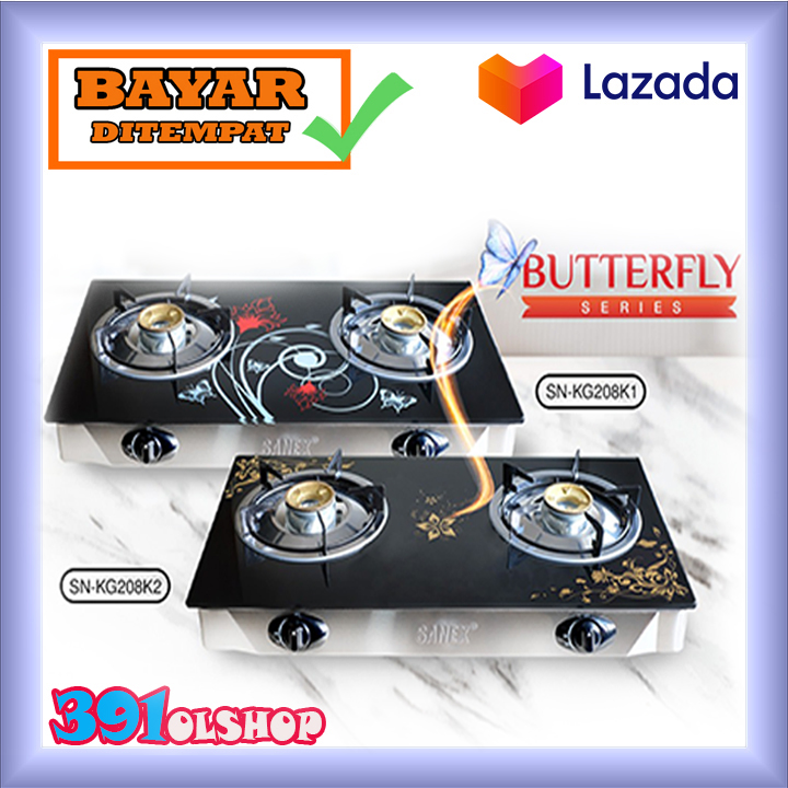 Kompor Kaca Sanex ButterFly 2 Tungku | Lazada Indonesia