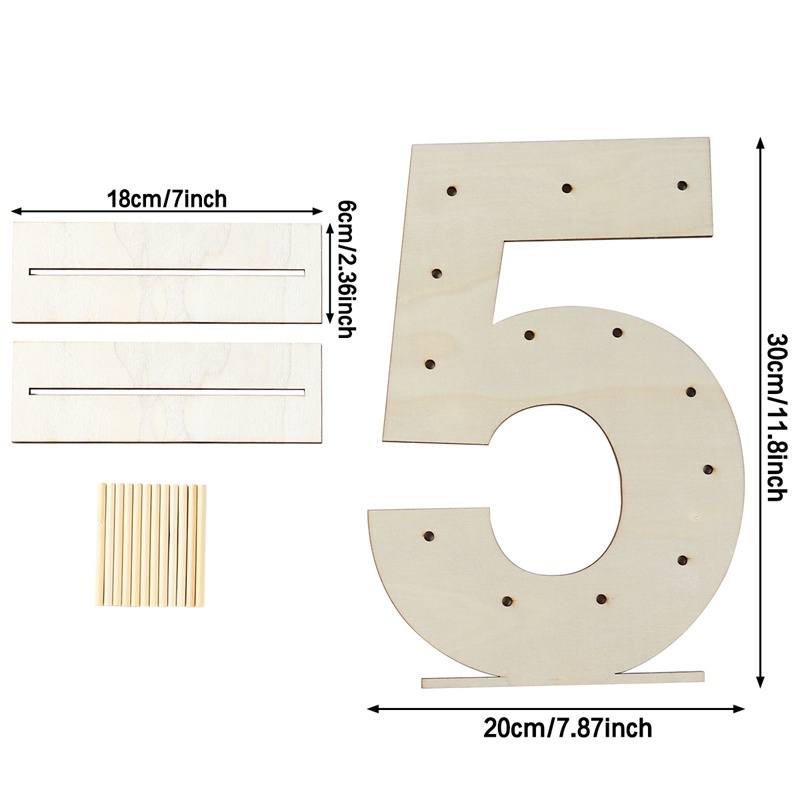 COD DIY Wooden Number Donuts Candy Sweets Doughnut Rack for Party ...