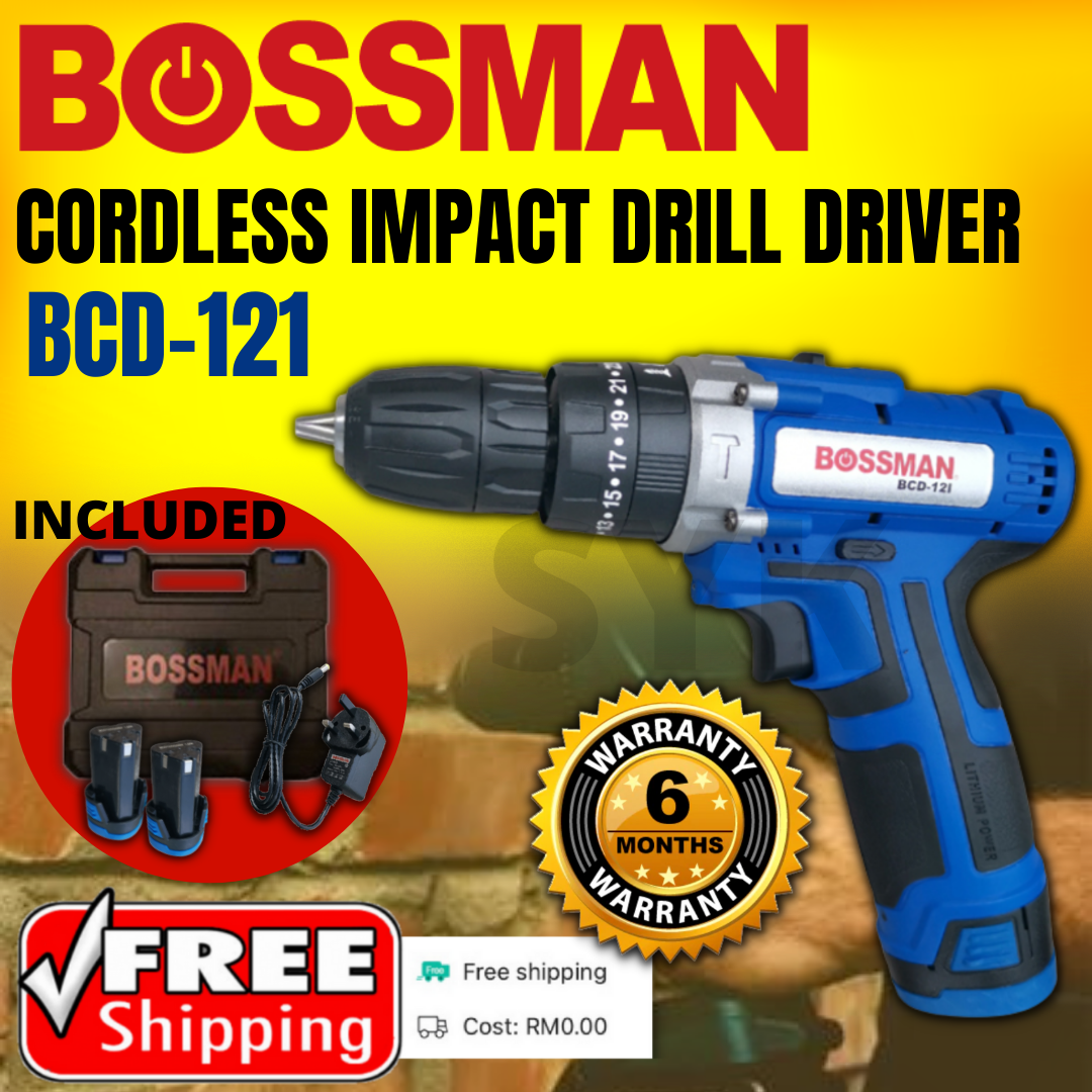 (FREE SHIPPING) SYK BOSSMAN BCD-121 12V Cordless Impact Drill Driver ...