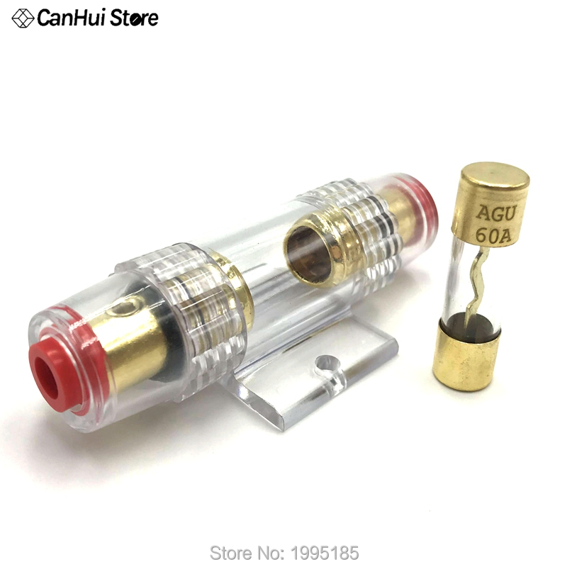 【GlobalTrendz】DC 12V Car Audio Refit Fuse Holder 8 Gauge 60A Car Stereo ...