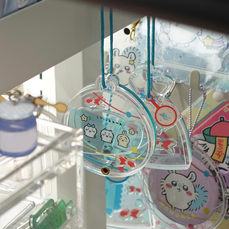 Chiikawa Anime Creative Pendant Cartoon Fish Water Bag Shaker Keychain ...