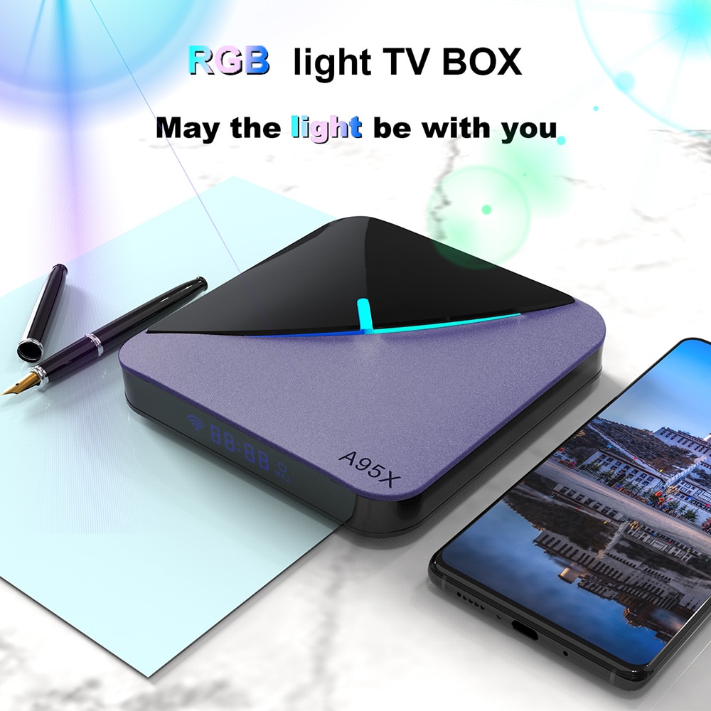 A95X F3 Air II RGB Smart TV Box 11 Amlogic S905W2 4GB 64GB Support Dual ...