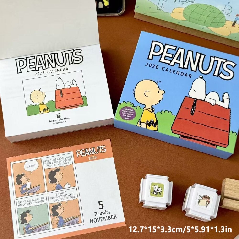 Cute Comic Style 2026 Snoopy Calendar Desktop Decoration Tearable ...