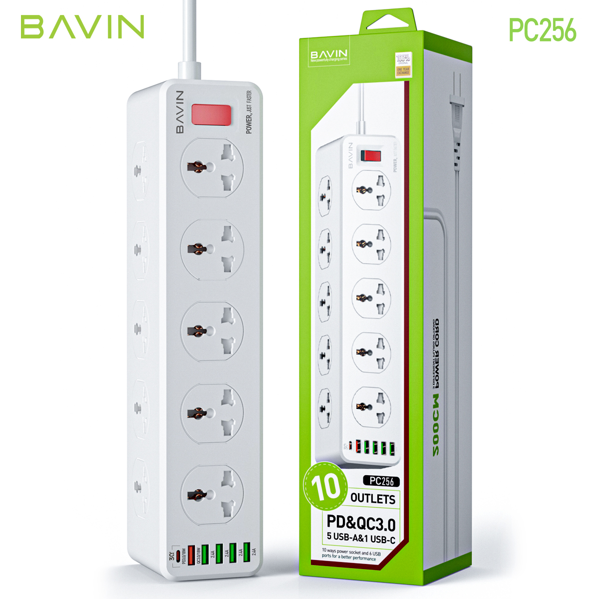 BAVIN PC256 w 3.0 Qualcomm Quick Charger HUB Extension / 10 Power ...