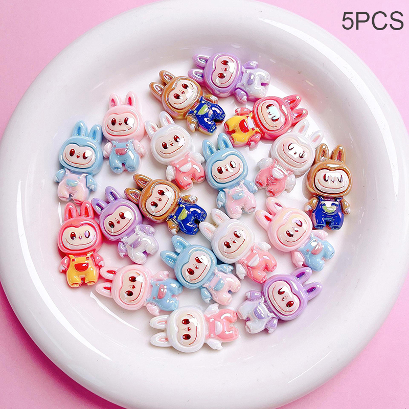 5pcs Cartoon Hole Beaded Handmade DIY Mobile Phone Keychain Material ...