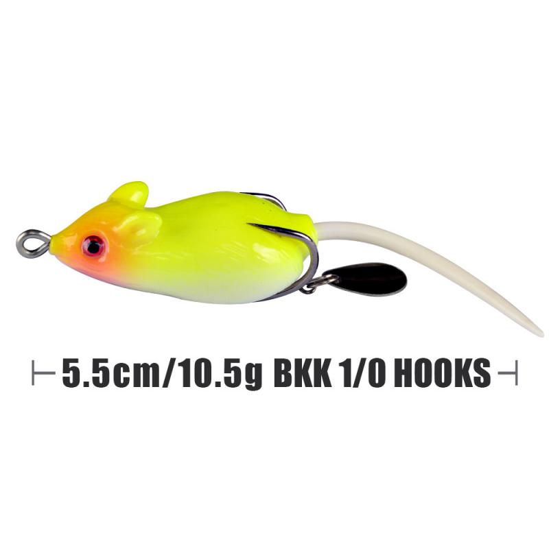 3D Eyes Soft Mouse Bait Sound 5.5cm 10.5g Fishing Lure Frog Artificial ...