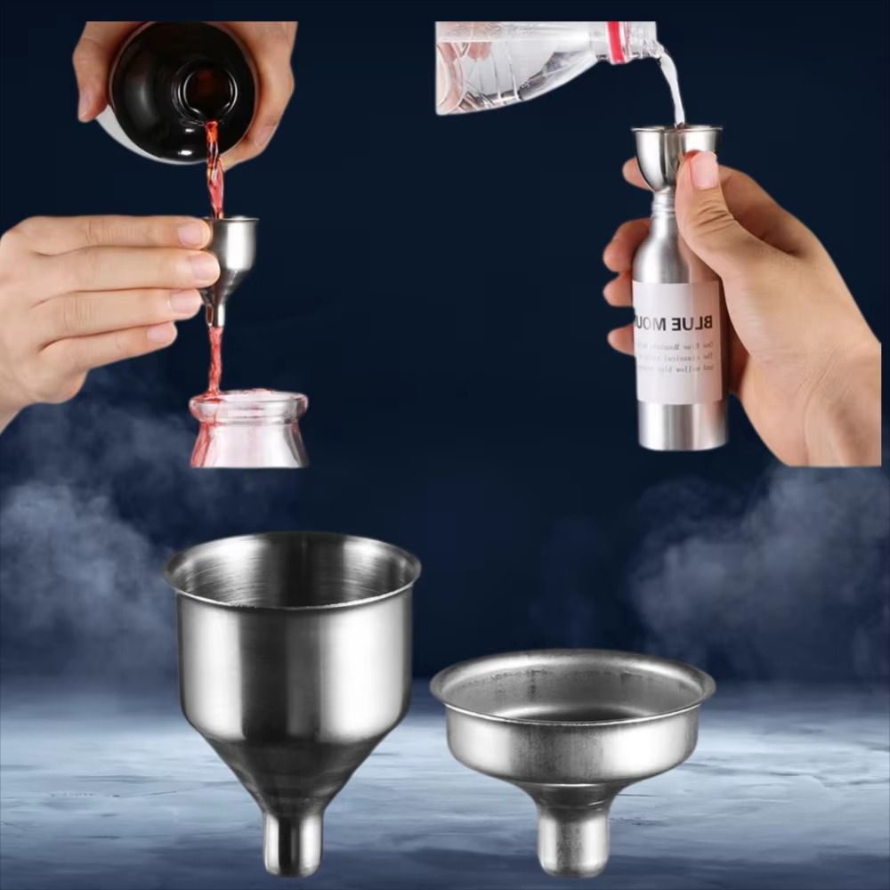 Versatile Use Small Mouth Stainless Steel Funnel Anti-Drip S/M/L Bar ...