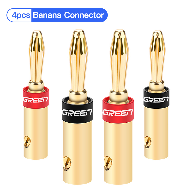 UGREEN 2 Pair/4pcs 24K Gold-Plated Banana Plug Connector Corrosion ...