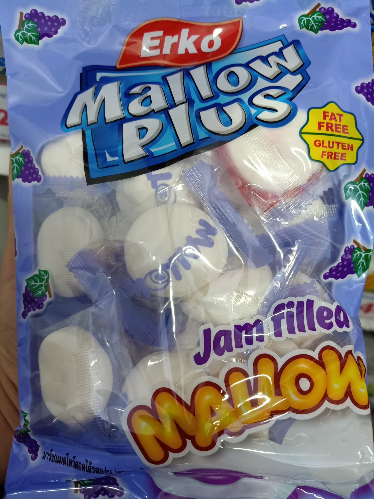 Mallow Plus มาร์ชแมลโล่ มาร์ชแมลโล่จิ๋ว มีไส้ ตรา Erko เออโก้ มีหลายแบบ ...