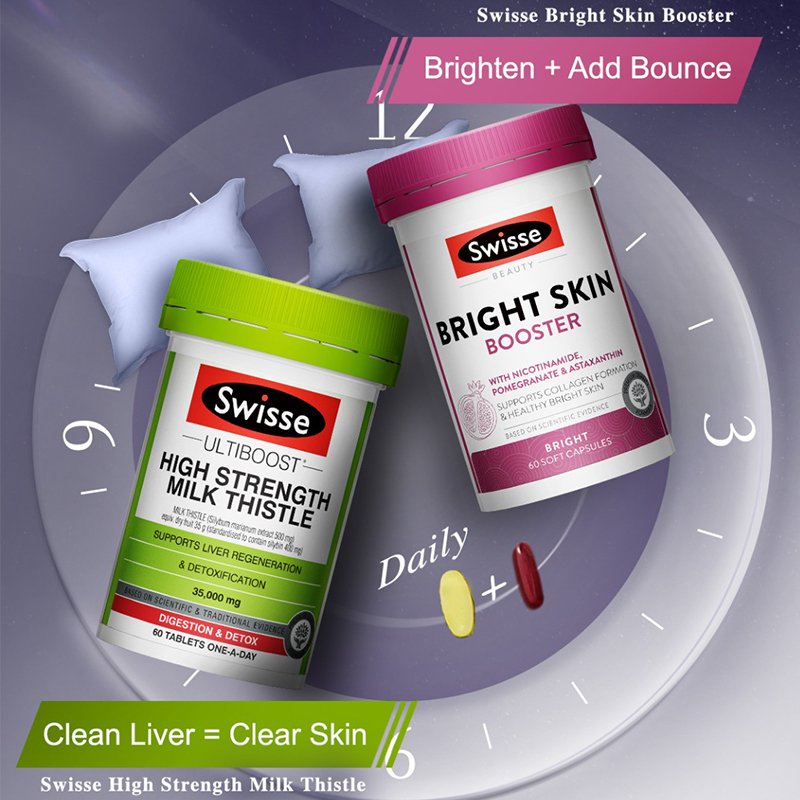 Swisse Ultiboost High Strength Milk Thistle 60 Tablets 35000mg + Beauty ...