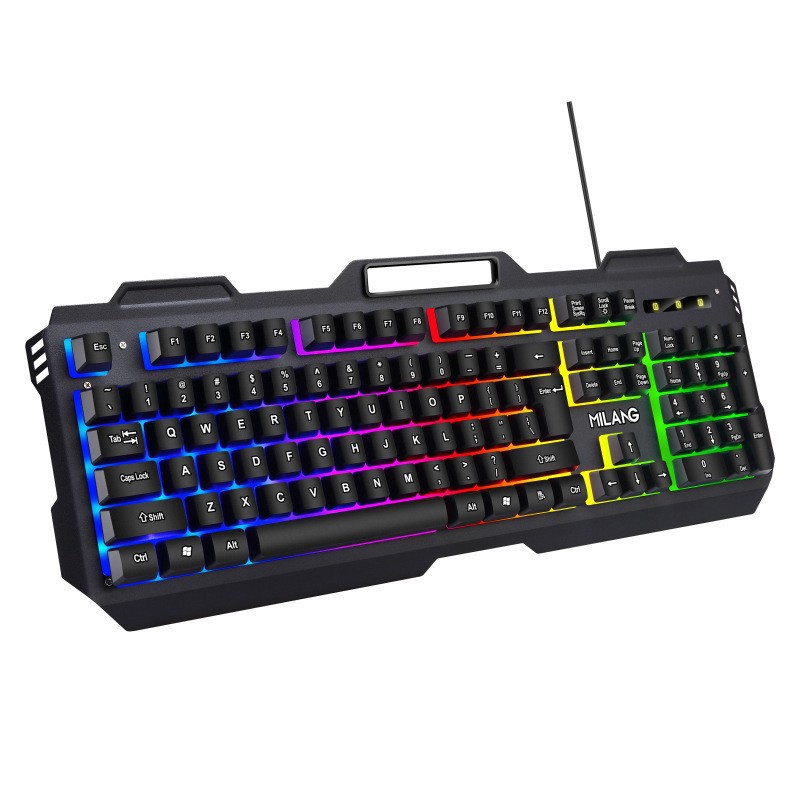 K806 Metal Lron Plate Mechanical Feel Game Keyboard Wired Colorful ...