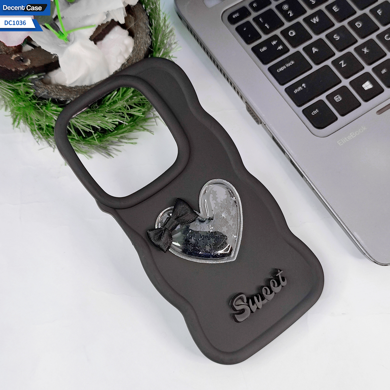 Infinix Smart 8 Pro Cover - Black - 3D Love Heart & Bow Sweet Candy ...