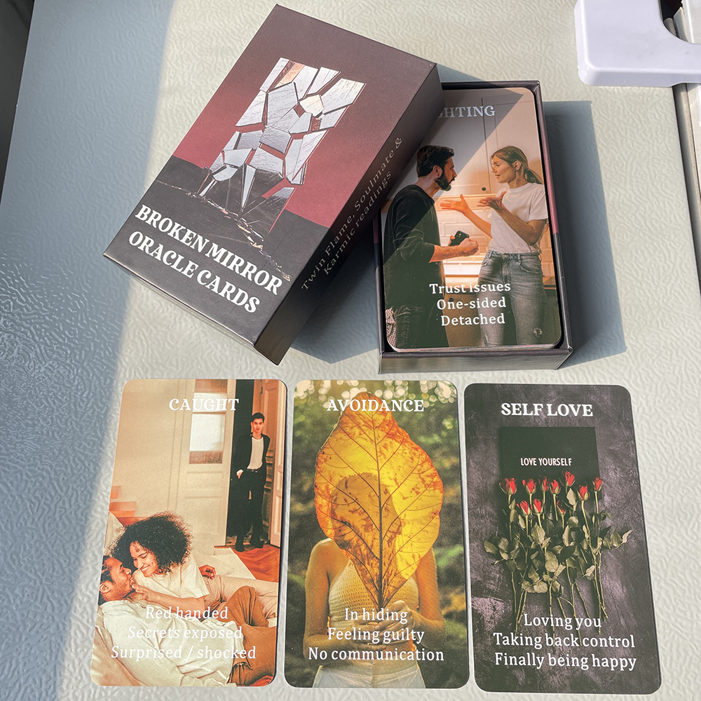【SmartHorizon】12x7cm Broken Mirror Oracle Cards in Box Tarot Deck for ...