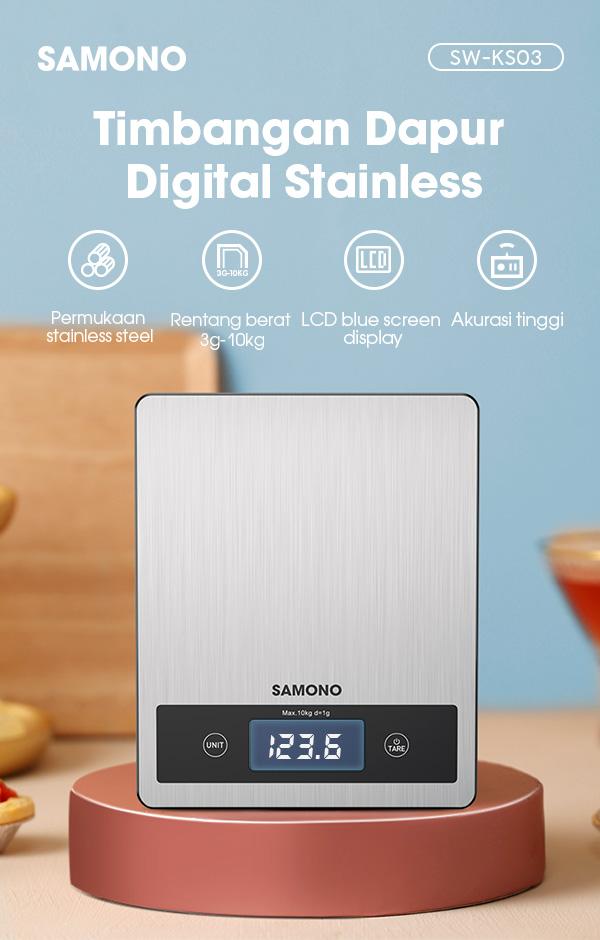 Samono Timbangan Dapur Digital Stainless Steel LCD Display Layar Sentuh ...
