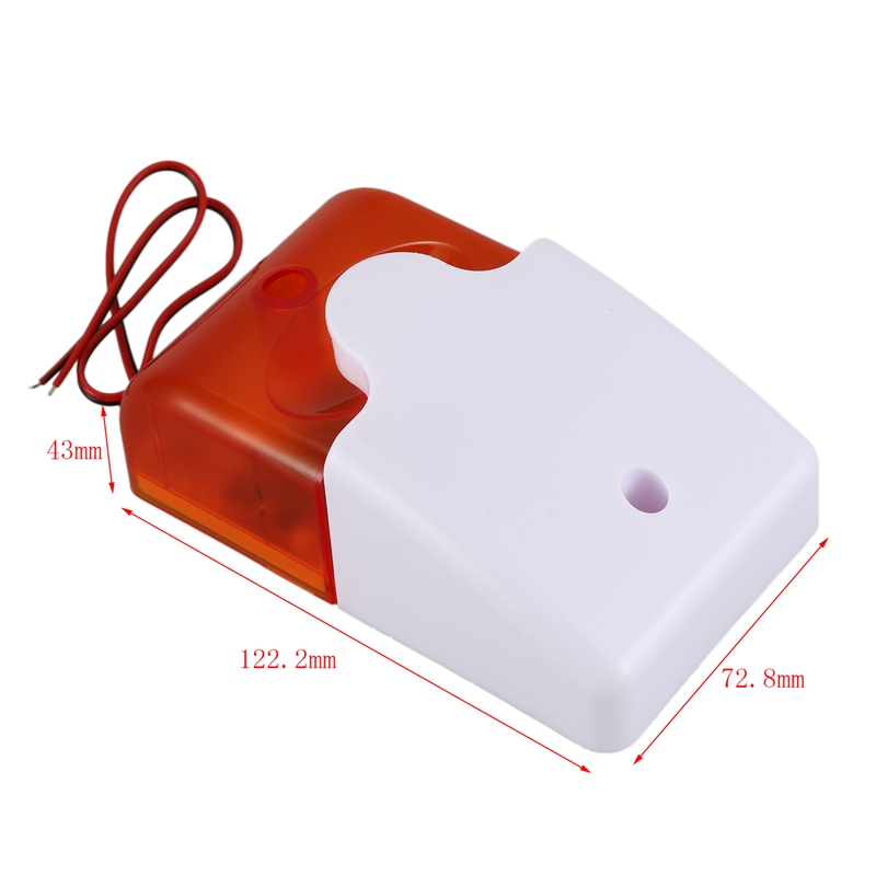 Mini Wired Strobe Warning Siren Durable Dc 12V Sound Alarm Flashing ...