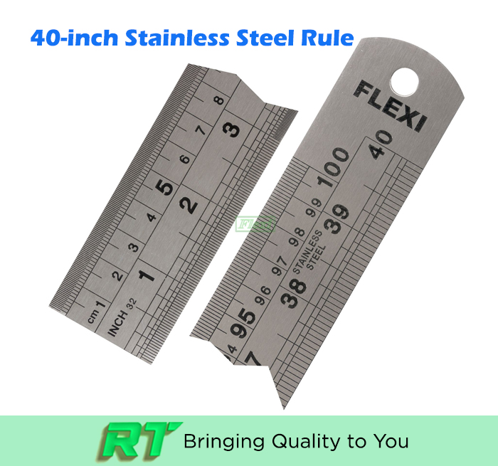 40 inch Flexi Stainless Steel Rule (100cm) c/w Plastic Sleeve High ...