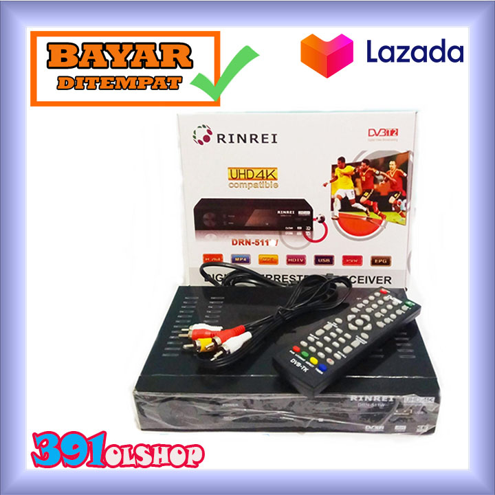 Set Top Box DVB-T2 Rinrei DRN - 511 (UHD 4K) / STB / Receiver / Penerima Siaran TV Digital ...