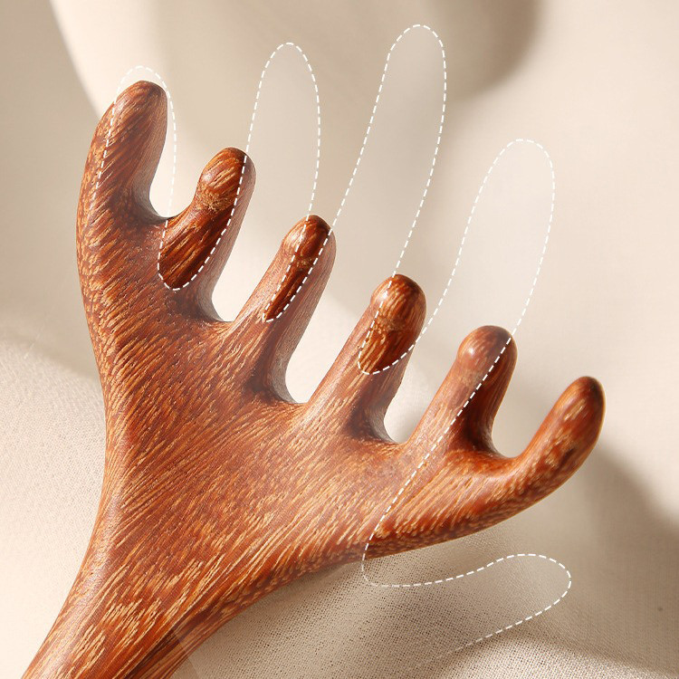 Enacolor Antler Massage Comb Five Claw Head Treatment Scraping ...