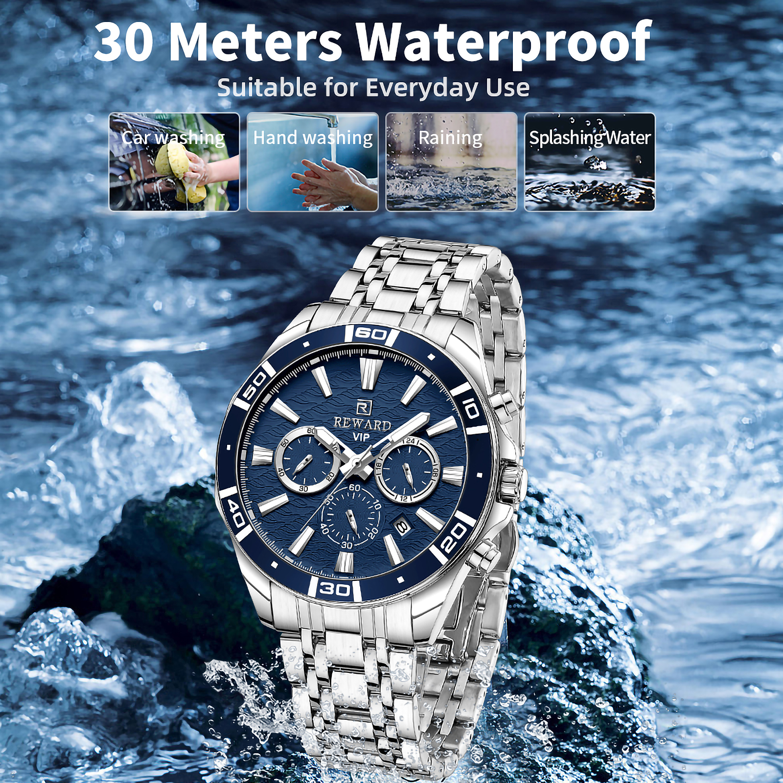 New Design REWARD VIP Business Watches for Men Stainless Quartz ...