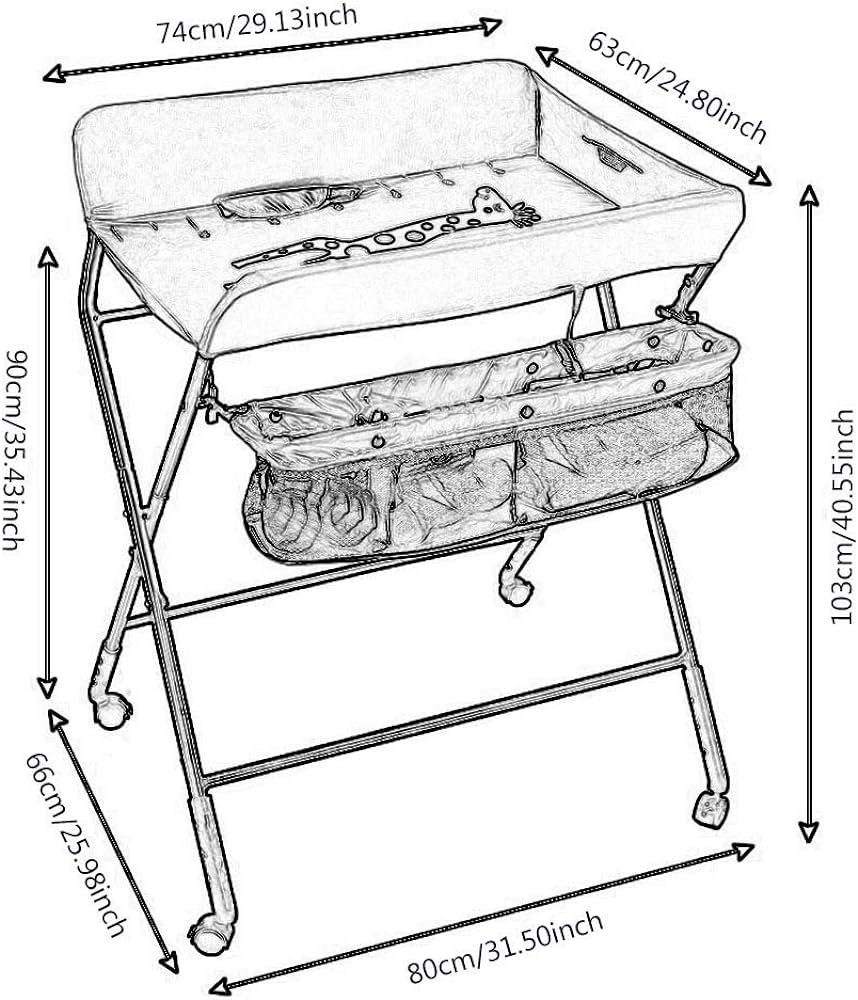 Baby Nappy Changing Table | Baby Massage Table with Wheels, Adjustable ...