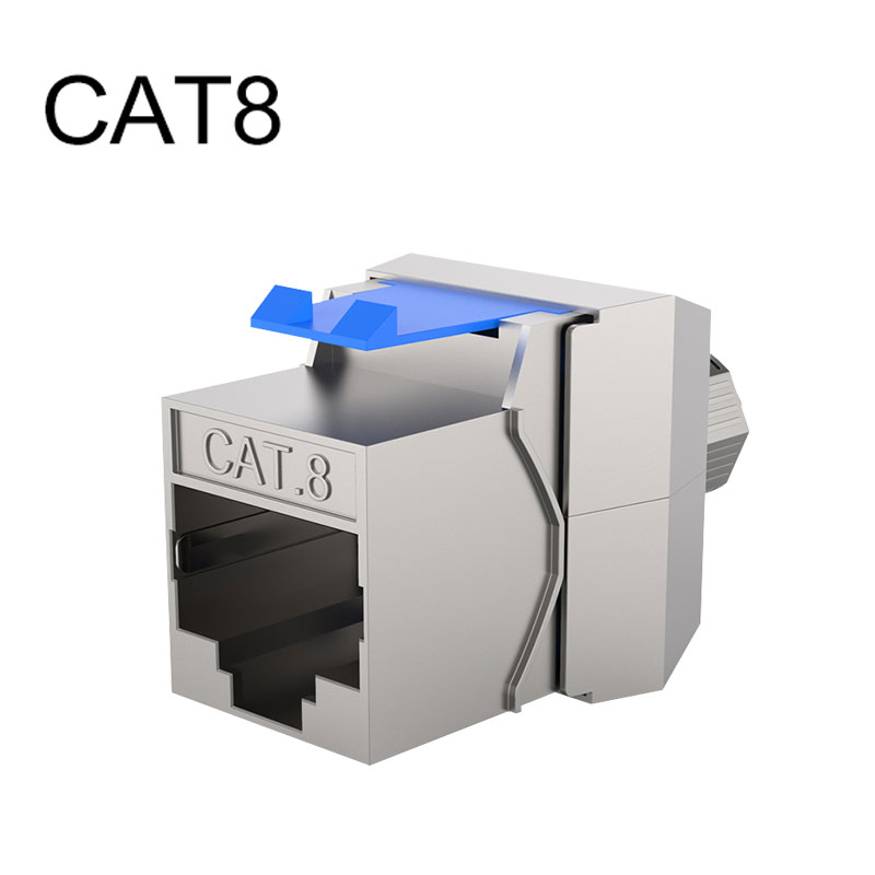 ZoeRax CAT8 Cat7 Cat6a Keystone Jack Shielded STP RJ45 Tool-Less Type Zinc Alloy Module Adapter ...