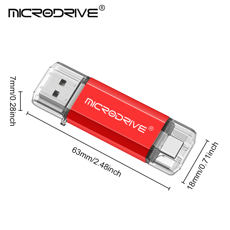 TYPE C USB 2.0 Flash Drive OTG Pen Drive 128GB 64GB 32G 16 8 4GB Memory ...