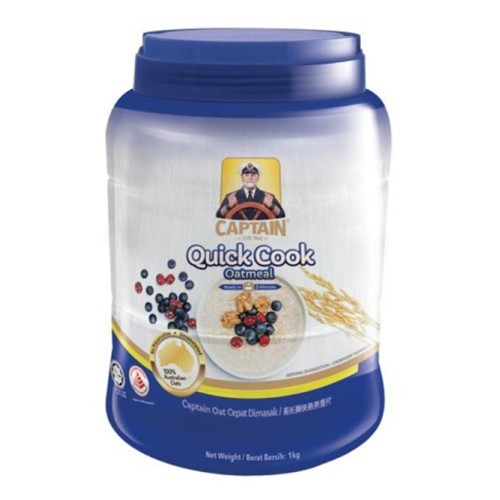 [KPL] Captain Oats Oatmeals 1kg (Instant/QuickCook)-Jar | Lazada