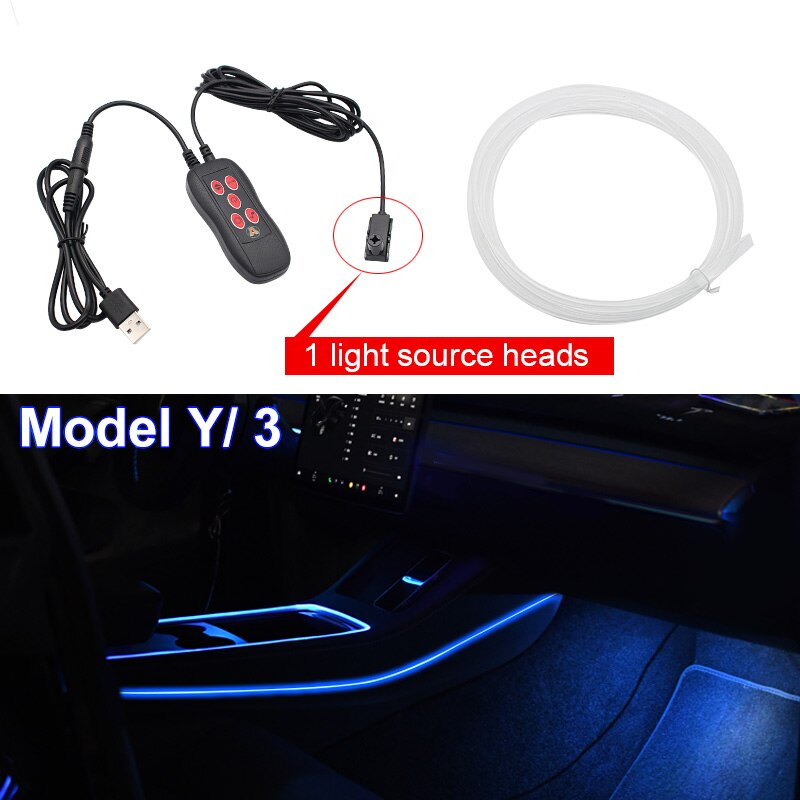 For Tesla Model 3 Model Y LED Interior Car Neon Lights Center Console ...