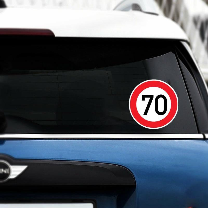 S4-0079 Speed Limit 70 Km 16 Cm Self-Adhesive Decal Car Sticker ...