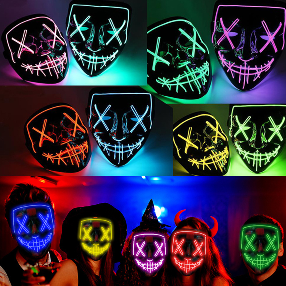 SF LED Halloween Glowing Mask Led Mask Party Masque Masquerade Masks ...