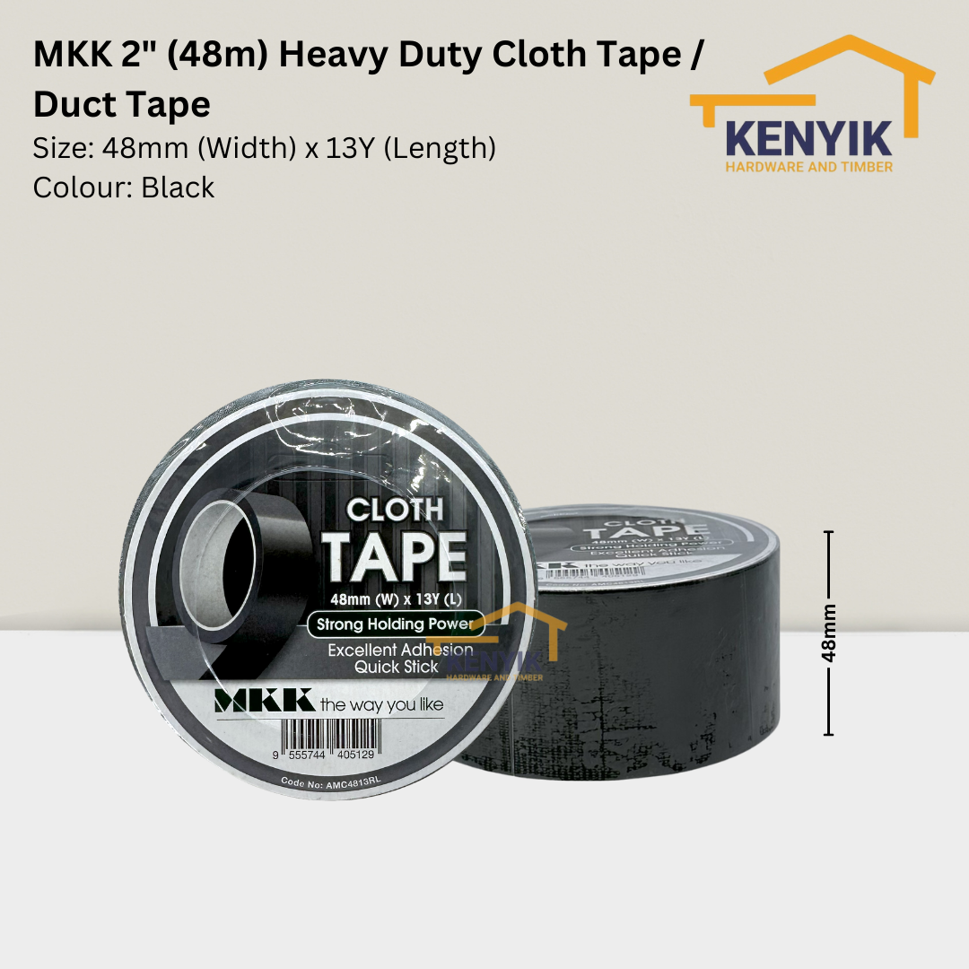 MKK 2" (48m) Heavy Duty Cloth Tape / Duct Tape 48mm x 13Y | Lazada