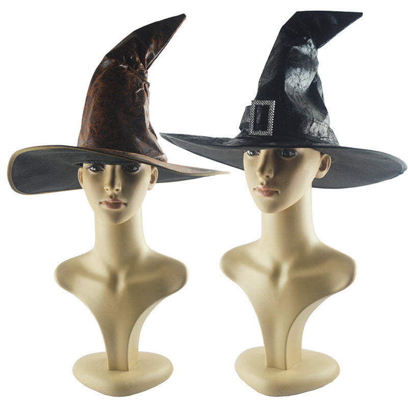 Leather Witch Wizard Hats Party Headgear Halloween Party Props Cosplay ...