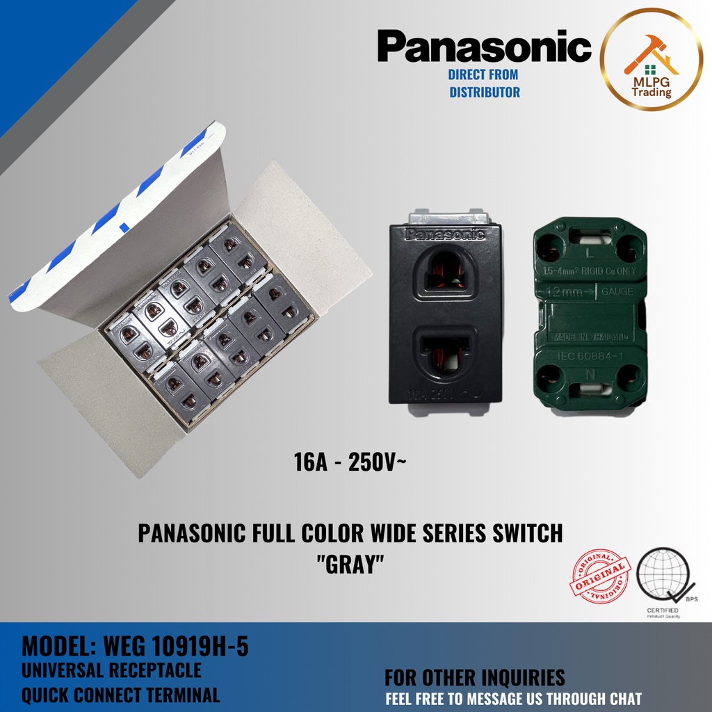 Panasonic Full Color Wide Series Outlet (Gray) | Lazada PH