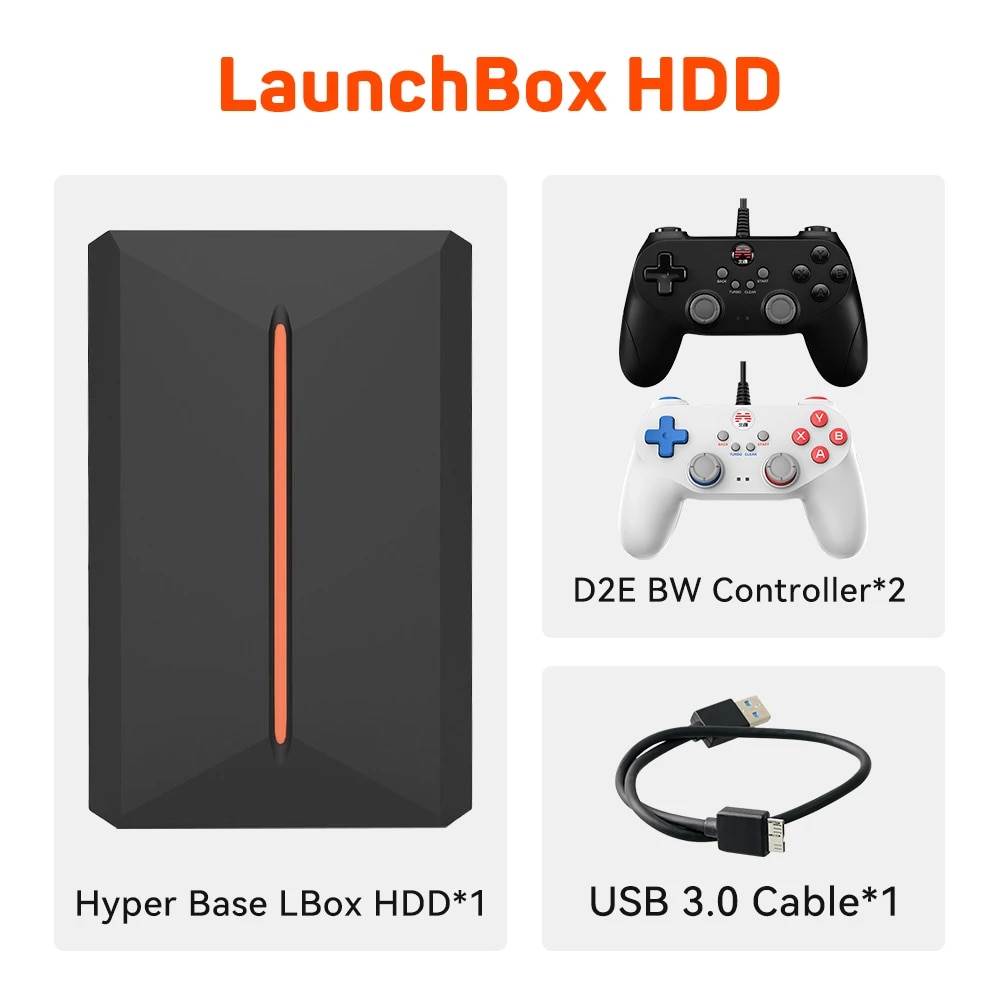 Launchbox Gaming Hard Drive Disk Retro Game Console PS4/PS3/PS2/WiiU ...