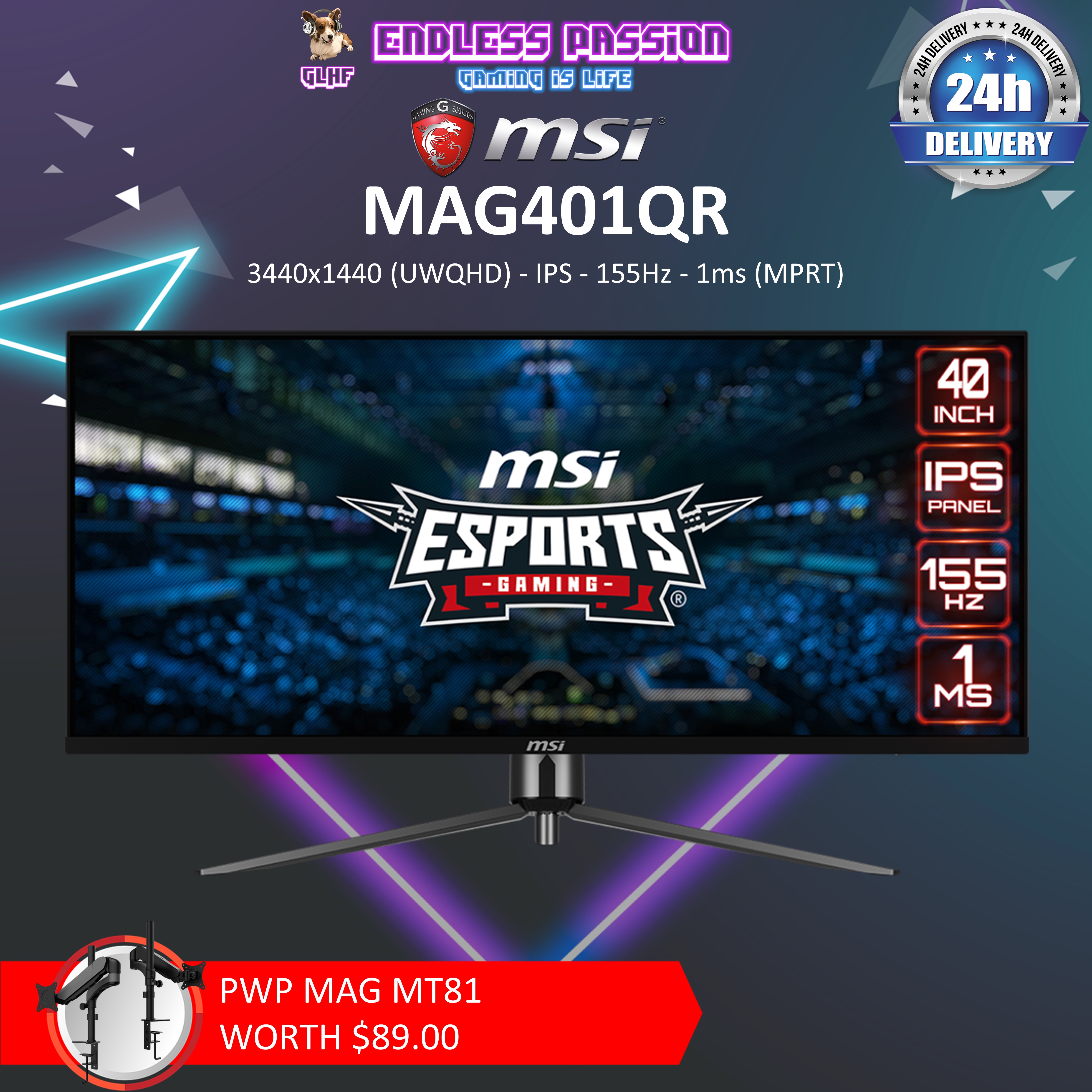 MSI MAG401QR 40 Inch Gaming Monitor | Lazada Singapore