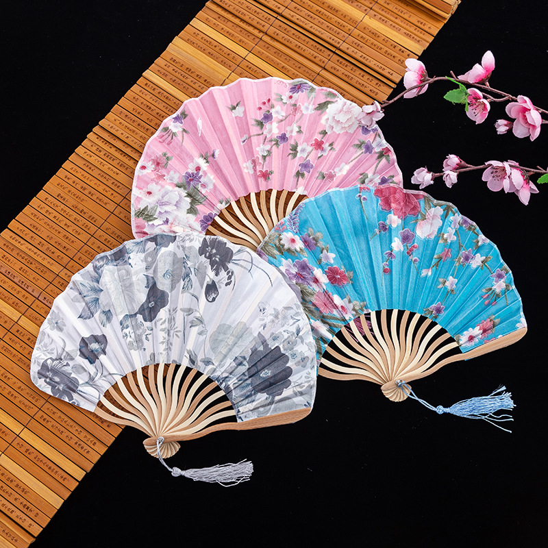 Hand Fold Fan Retro Adornment Woman Man Dance Props Wedding Living Room ...