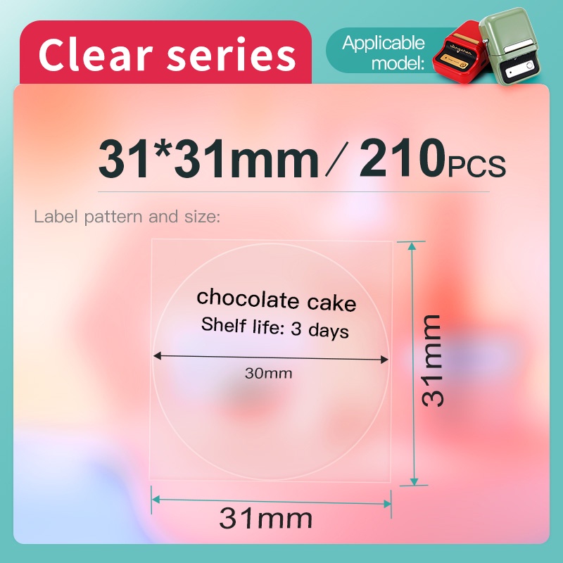 【SkinHorizon】NIIMBOT 30x30mm Round Thermal Label Paper for Use B21 B3S B1 B203 Printer Auto ...