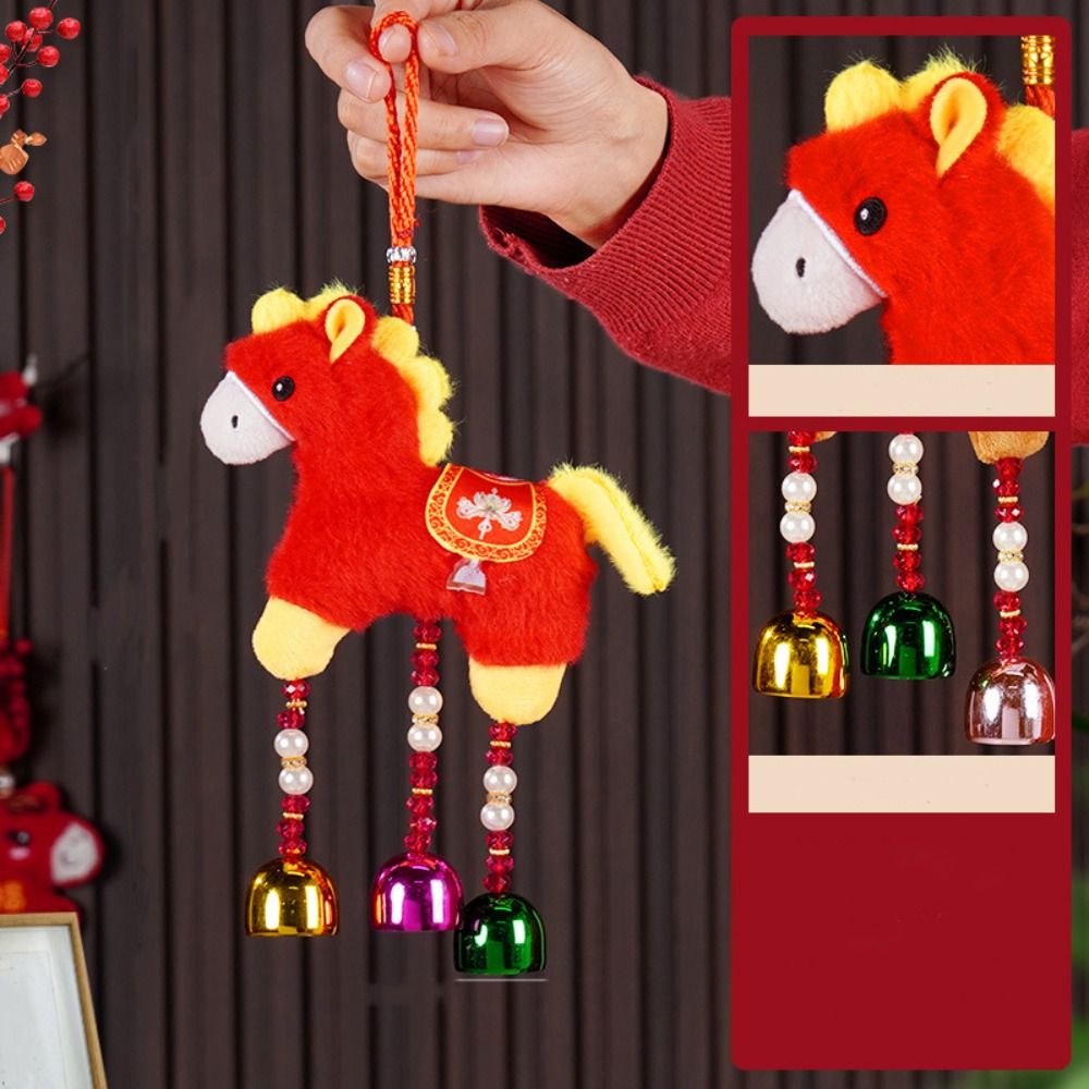 Unique Cartoon Horse Keychain Chinese Style Plush Chinese New Year Gift ...