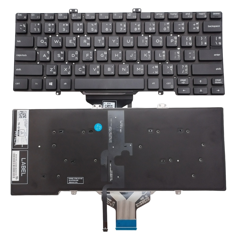 แป้นพิมพ์ คีย์บอร์ดโน๊ตบุ๊ค DELL latitude 7410, 3400, 7400, 5400, 5400 ...