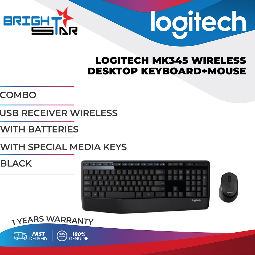 Logitech Mk345 Comfort Wireless Keyboard And Mouse Combo 920 006491 Lazada