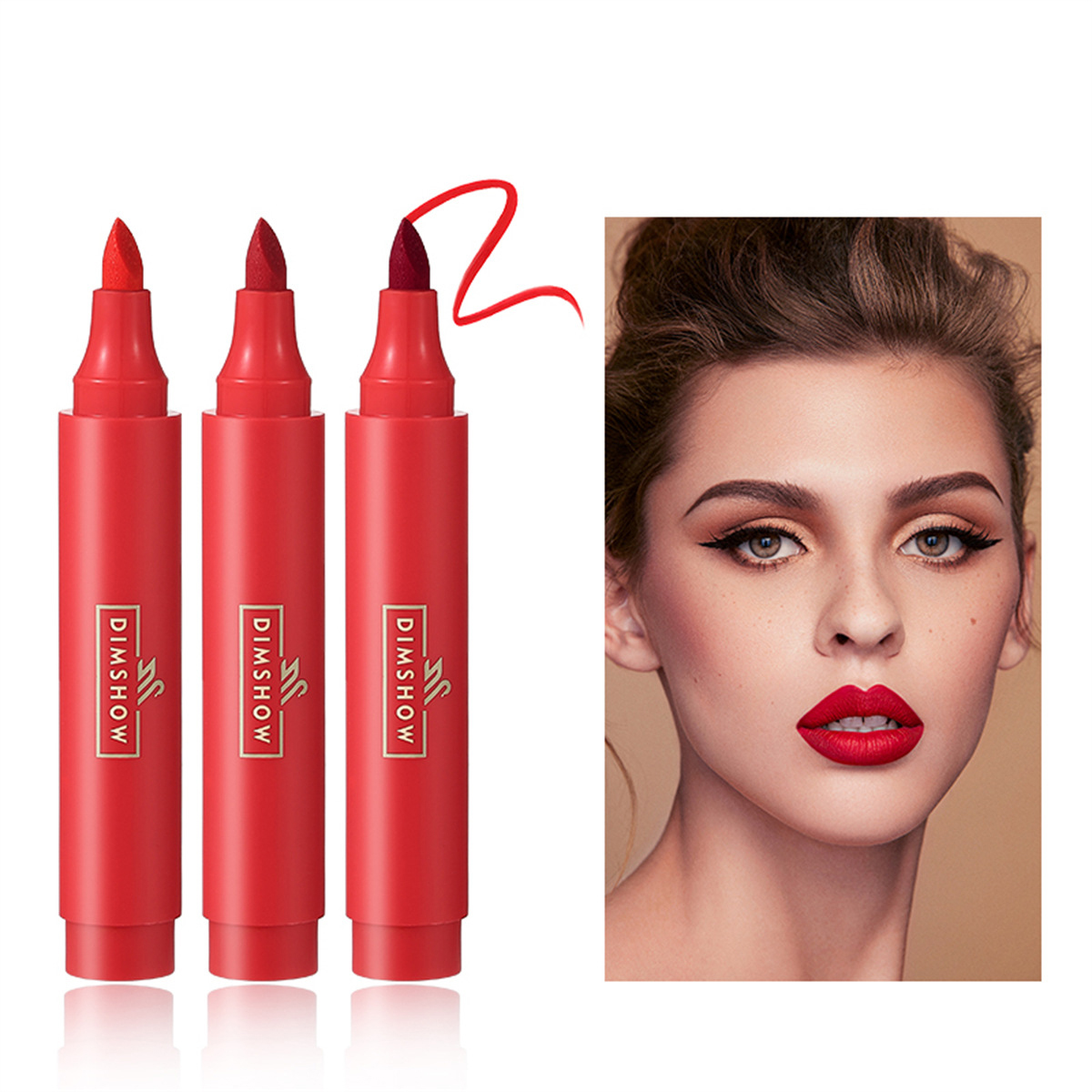 Lip Stain Marker Pen Liquid Dye Lip Tint Waterproof Long Lasting Lip ...