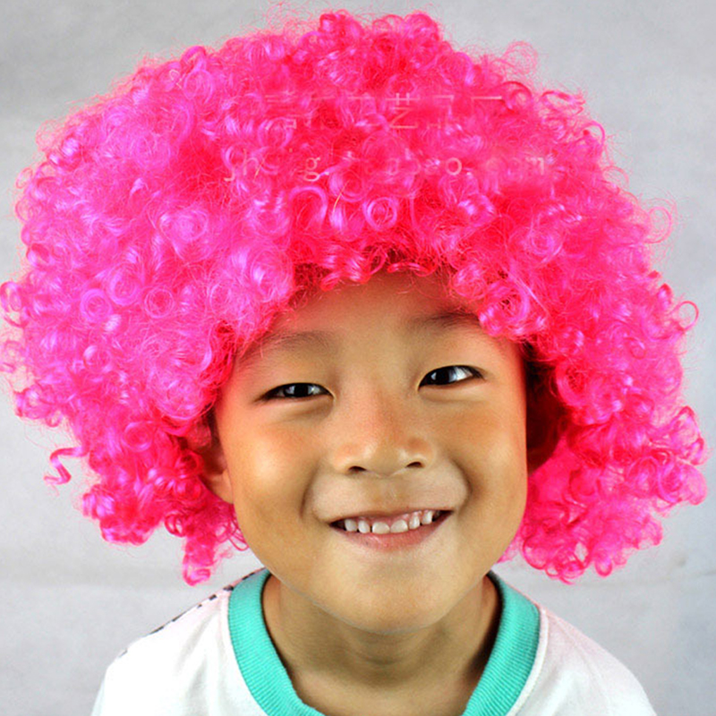 Children Adult Clown Wig Round Explosion Hair Hat Party Accessories ...