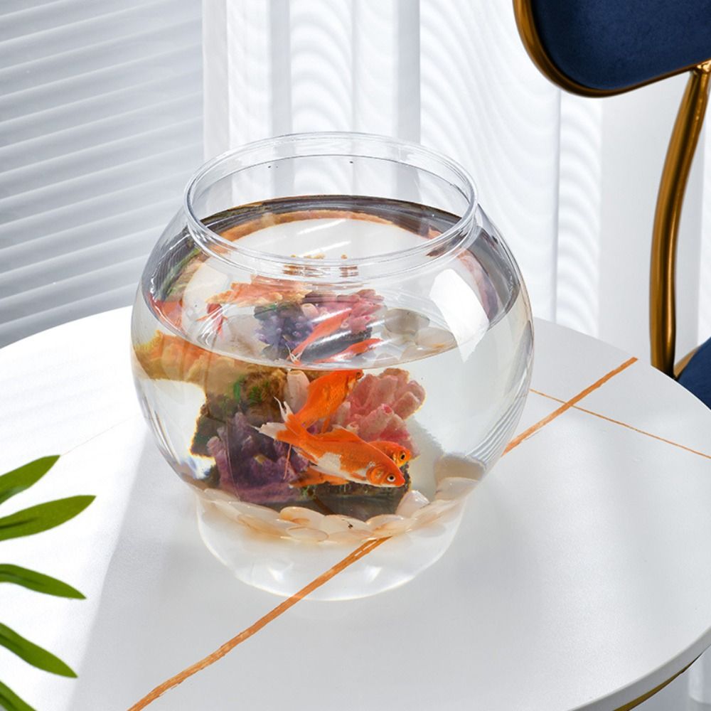 Good View Clear Transparent Round Fish Plastic Small Fish Bowl light ...